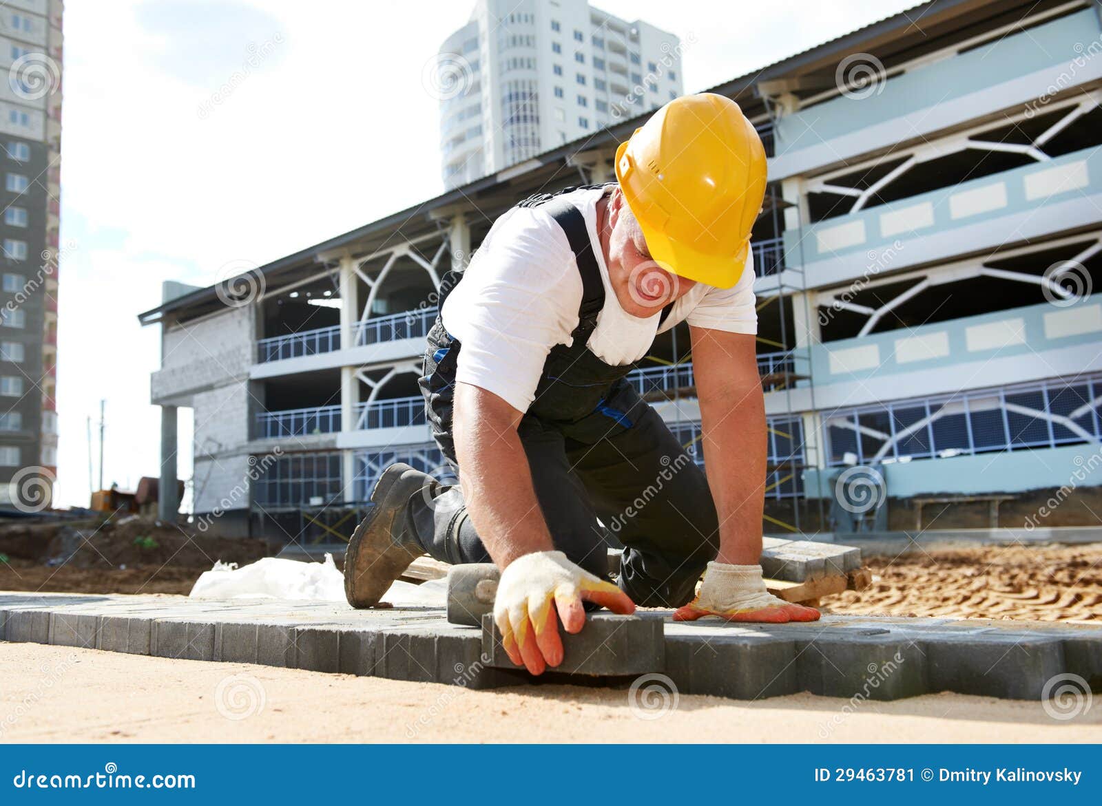 Sidewalk Pavement Construction Works Stock Image - Image of parapet ...