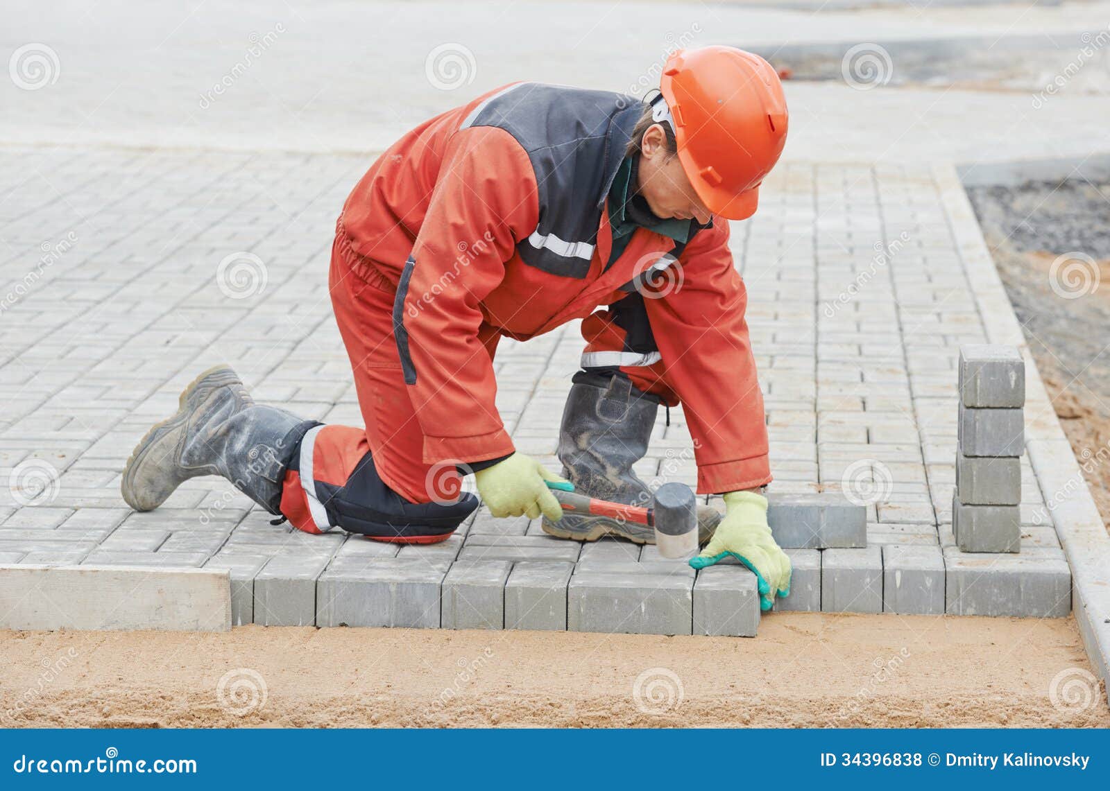 Sidewalk Pavement Construction Works Stock Photography | CartoonDealer ...