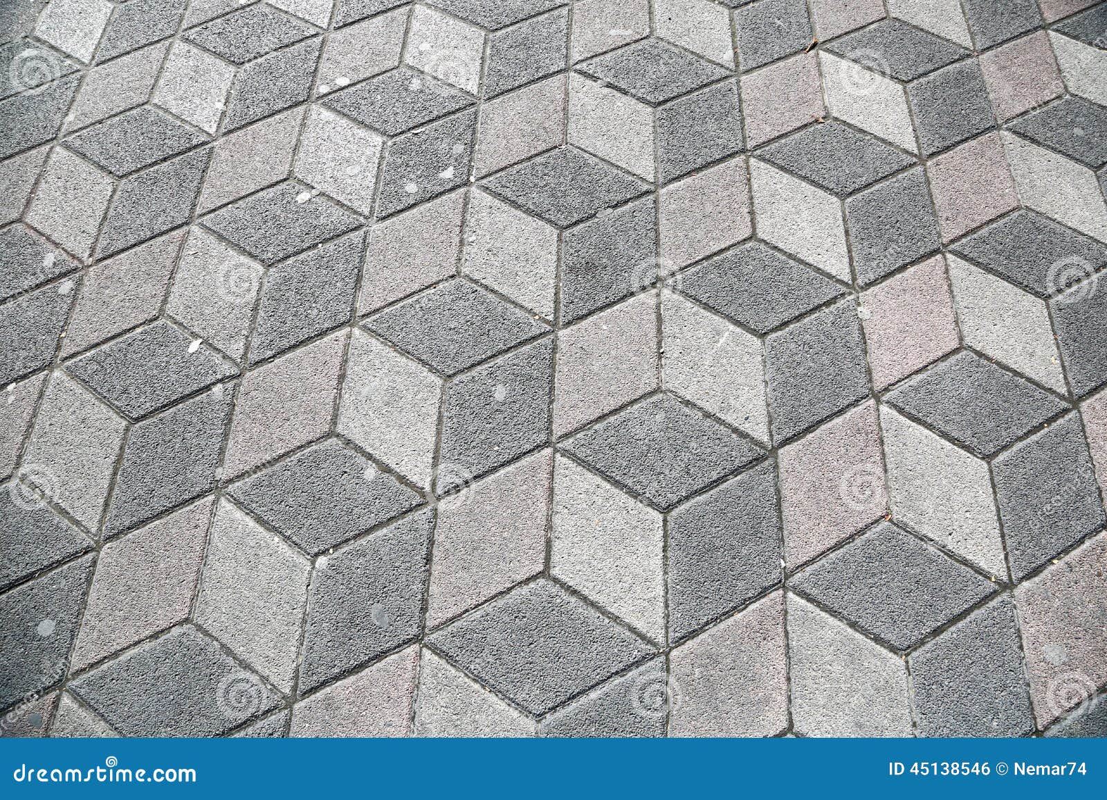 Sidewalk Pavement 3D Cubes stock photo. Image of frame - 45138546