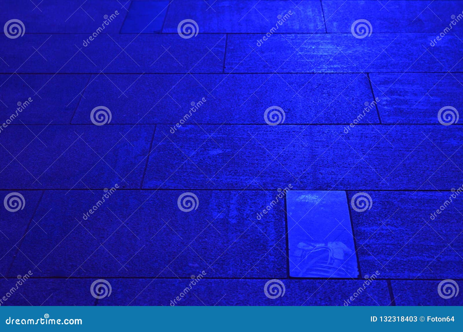 Sidewalk Pavement Slabs Lit by Blue Light Stock Image - Image of blue ...
