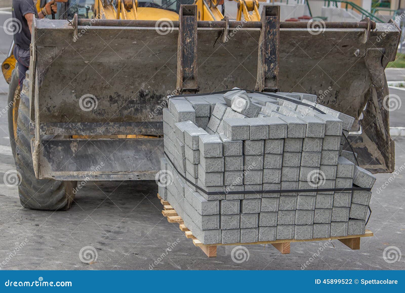 Pallet Of Concrete Grey Pavement Blocks Royalty-Free Stock Image ...