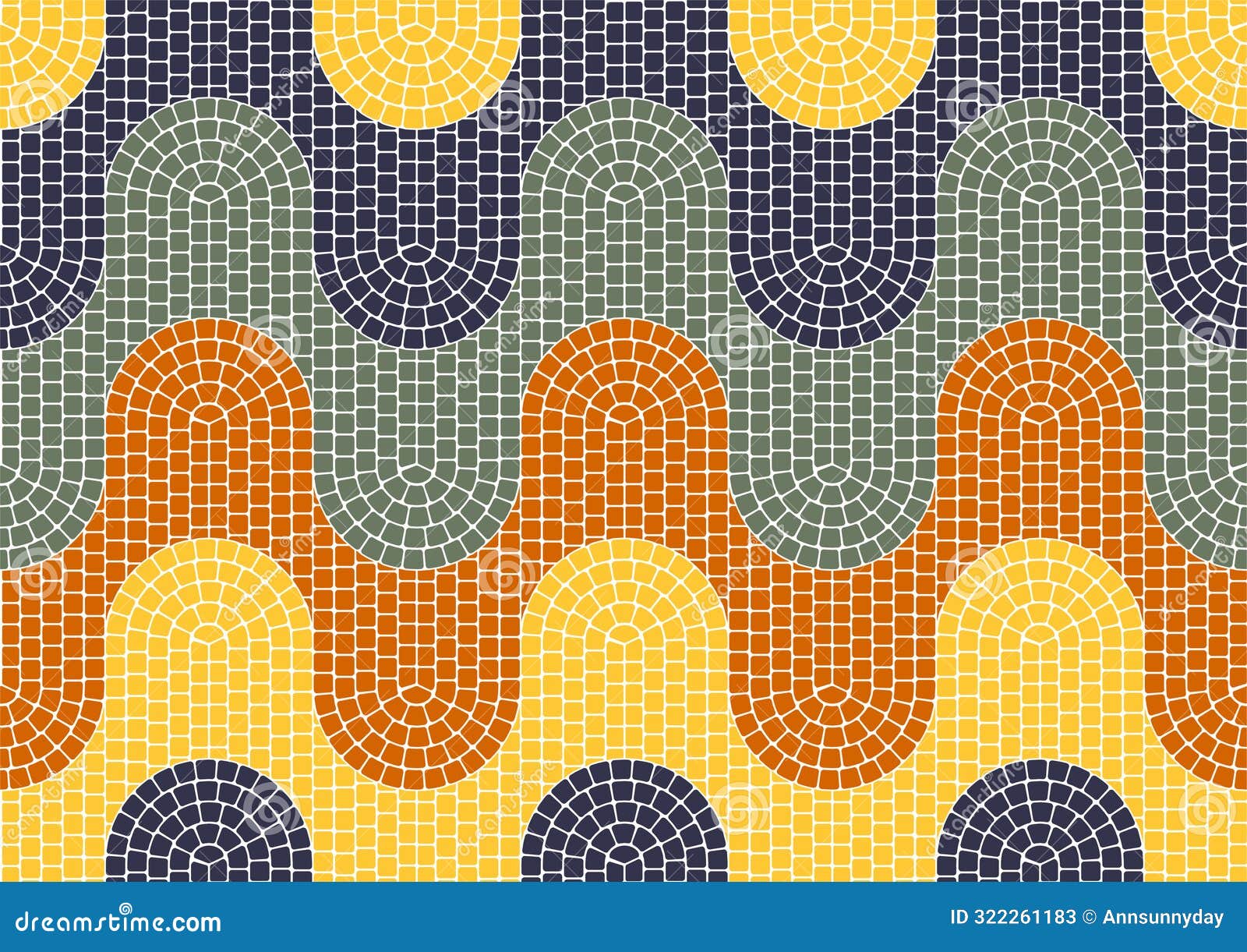 Sidewalk Paving Tile Seamless Pattern with Waves Tessellation ...