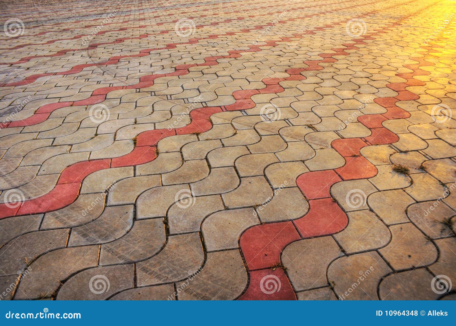 Sidewalk Pile Pattern in Sunset - HDR Picture Stock Photo - Image of ...