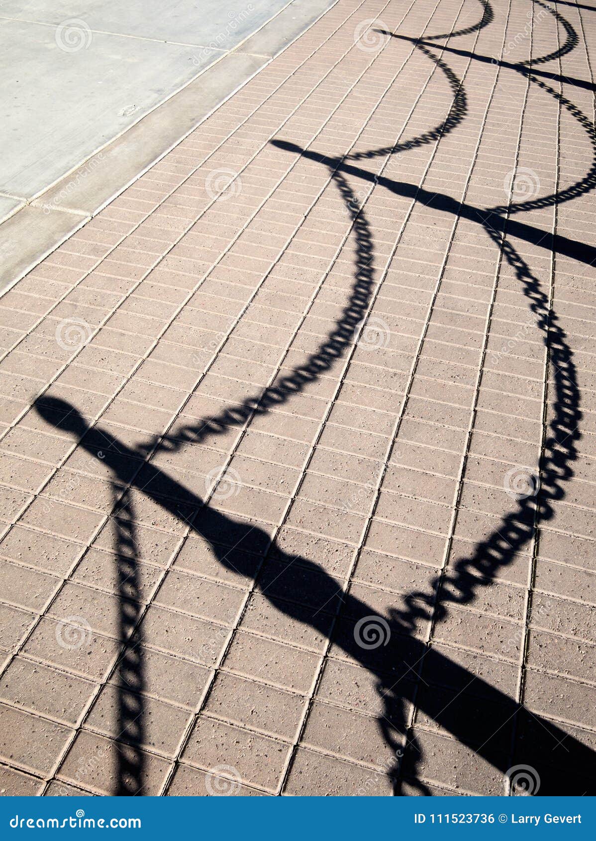 Sidewalk Shadow, Chain Barrier Stock Photo - Image of alley, formed ...