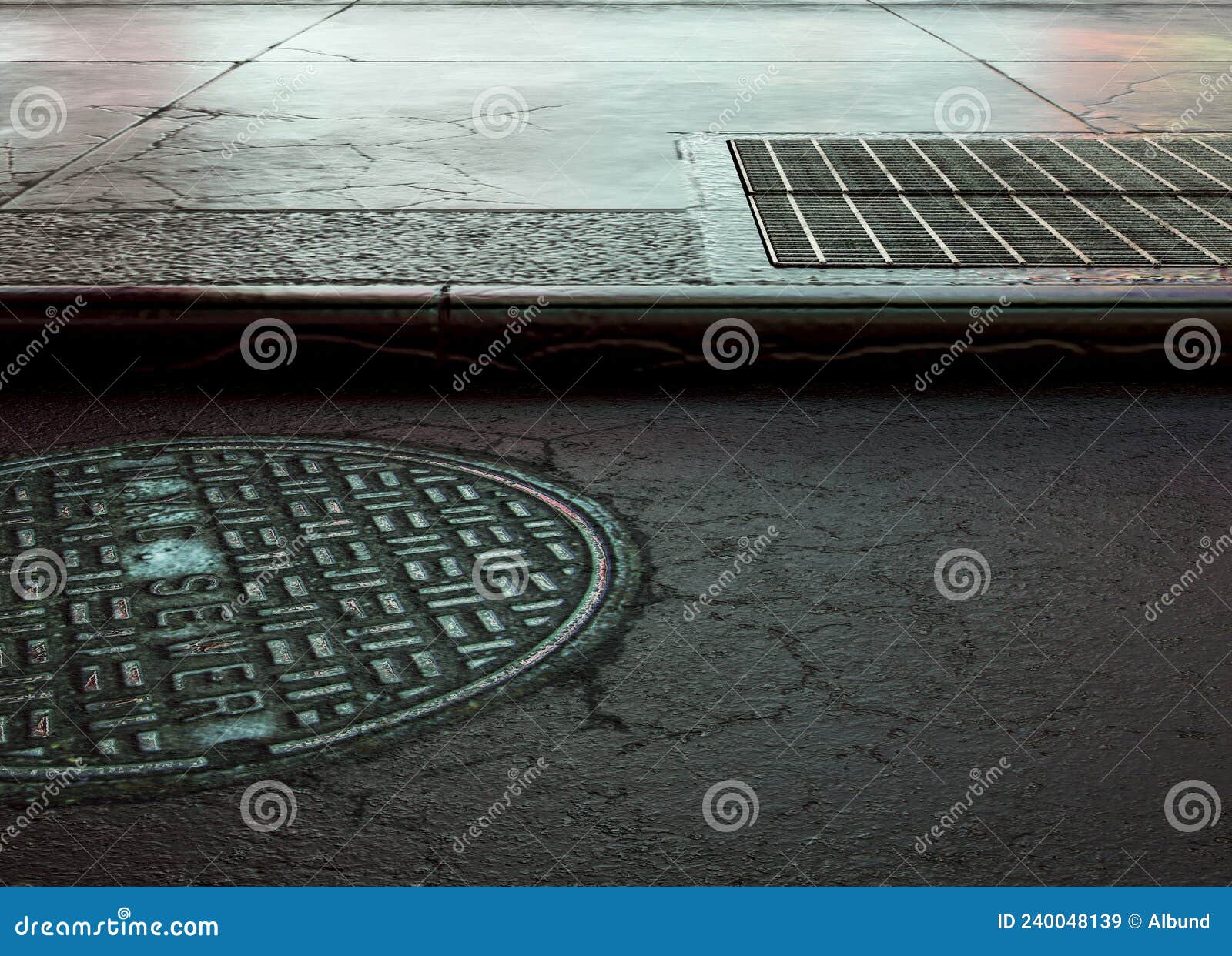 Sidewalk and Street Backdrop Stock Image - Image of cracked, flat ...