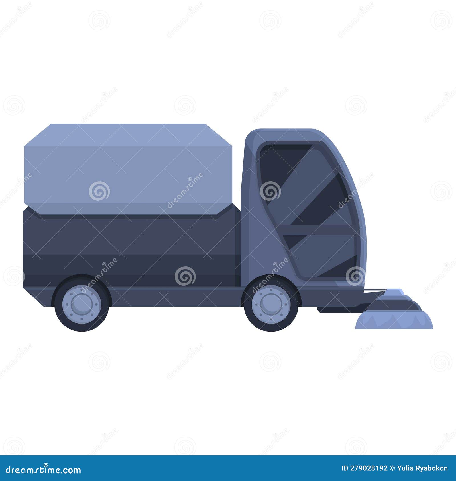 Sidewalk Sweeper Icon Cartoon Vector. Road Garbage Stock Vector ...