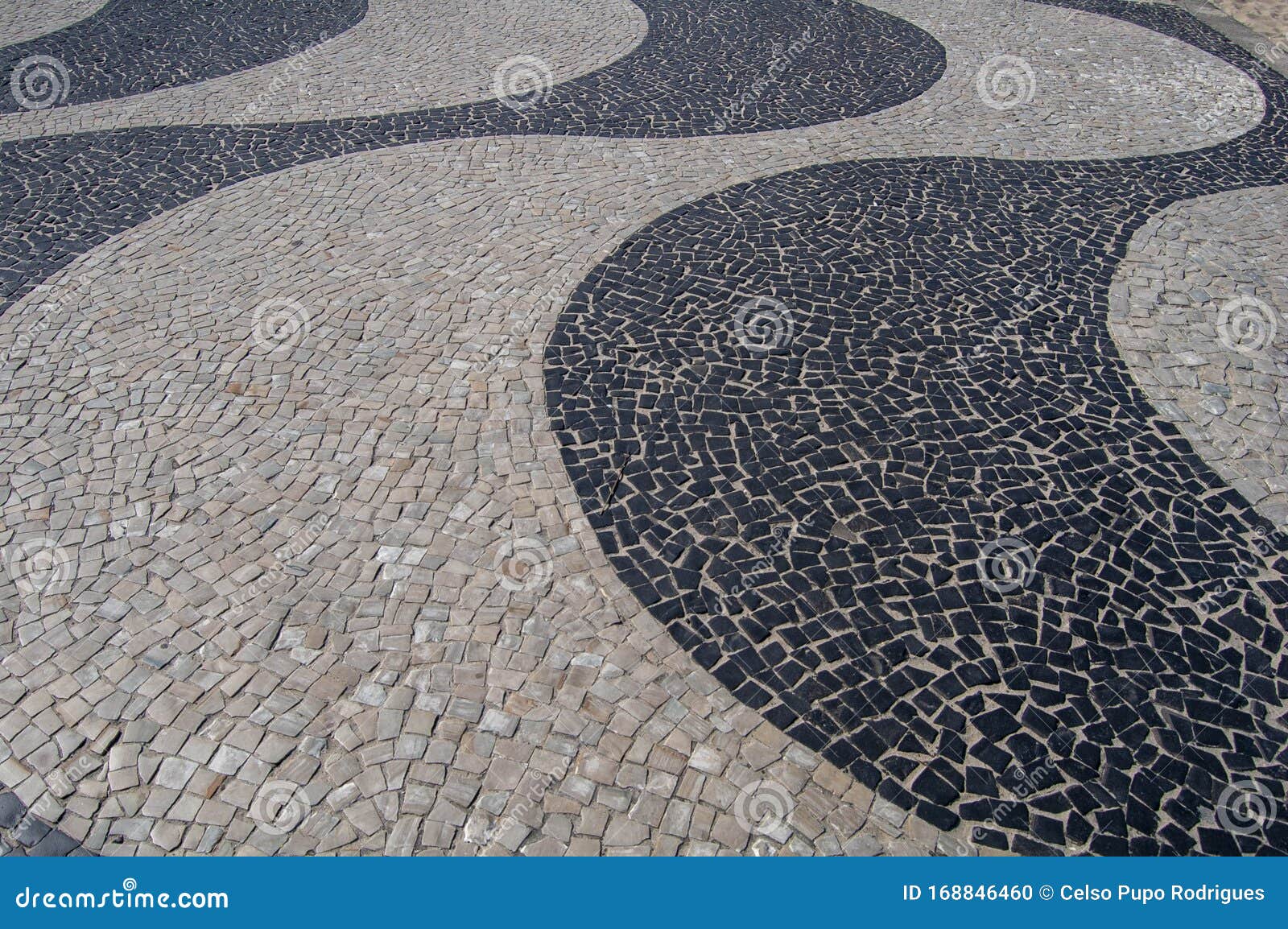 Sidewalk Texture of Copacabana Waterfront in Portuguese Stone Stock ...