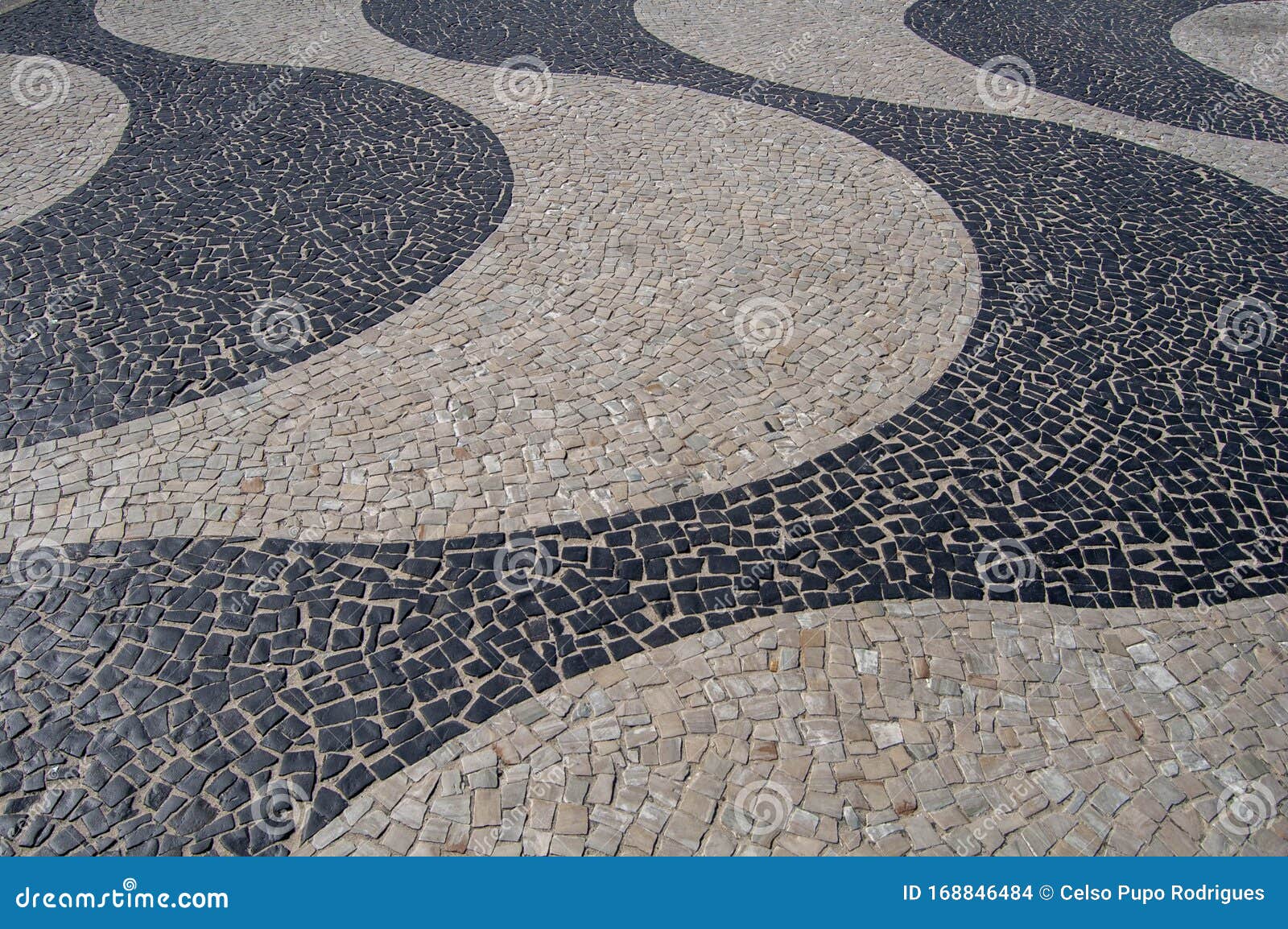 Sidewalk Texture of Copacabana Waterfront in Portuguese Stone Stock ...