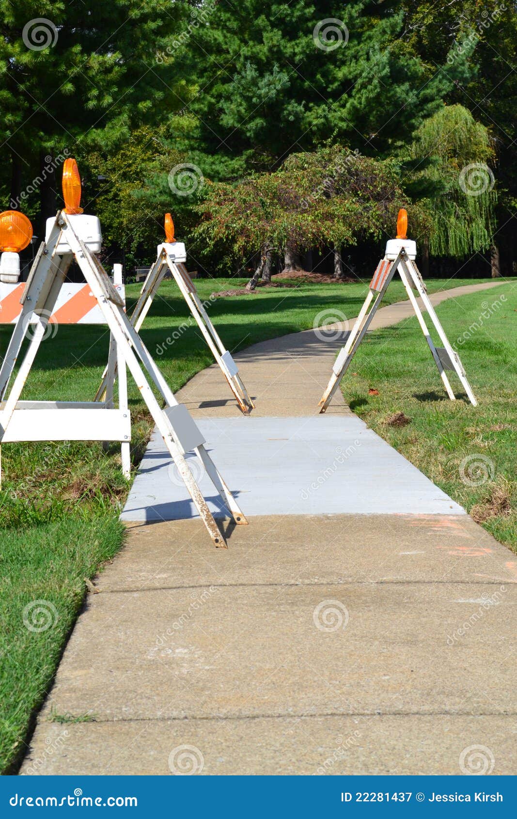 Sidewalk Under Construction Stock Image - Image of construction, orange ...