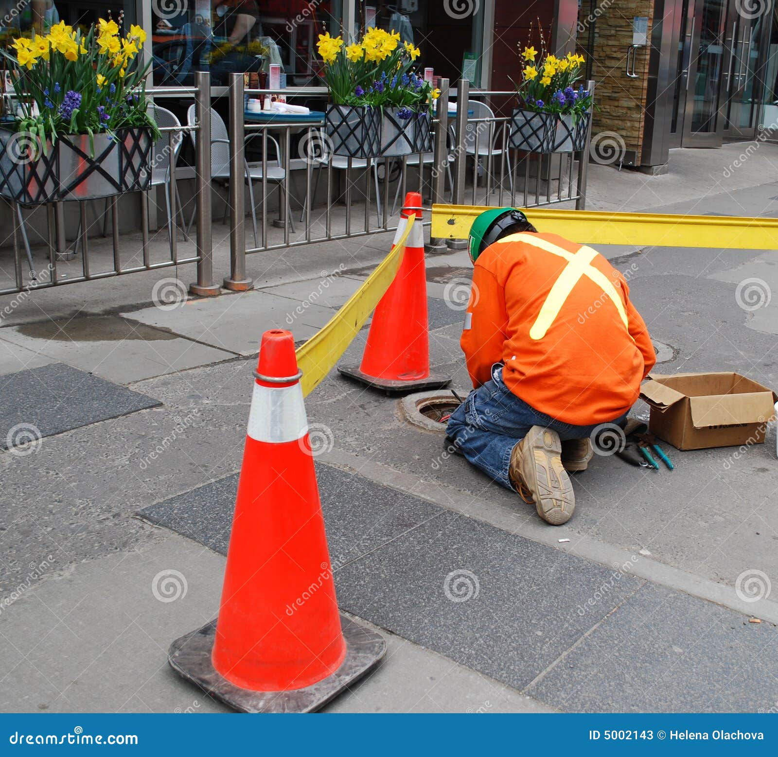 Sidewalk Worker stock image. Image of employment, worker - 5002143