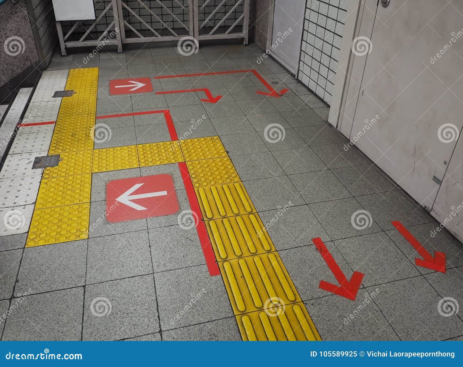 Sidewalks for the Blind within Public Subway. Stock Image - Image of ...