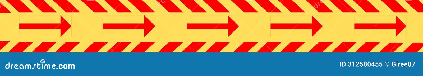 Sideways Arrow Reflection Tape. Linear Signs Collection Stock ...