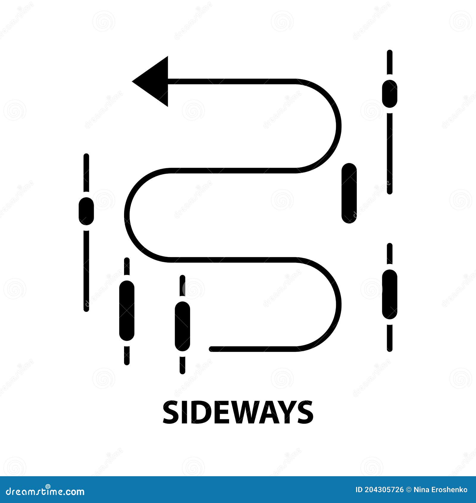 Sideways Icon, Black Vector Sign with Editable Strokes, Concept ...