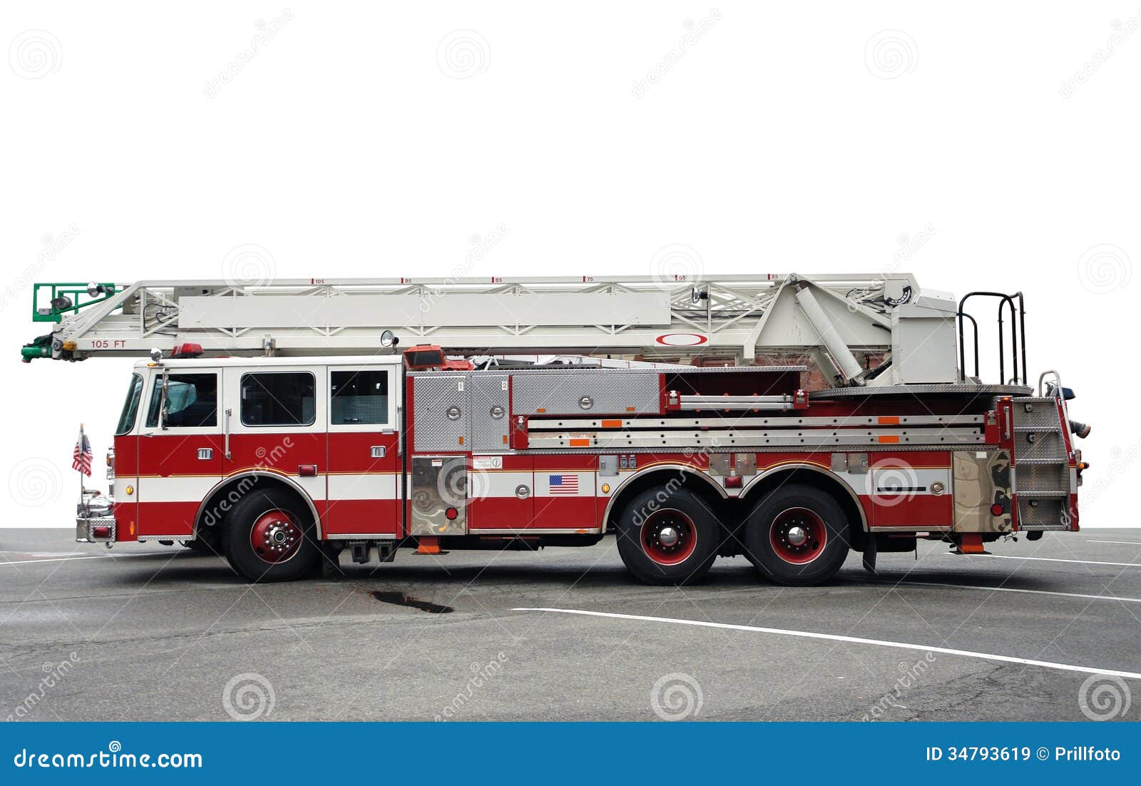 Sideways Shot of a Fire Engine Stock Image - Image of states ...