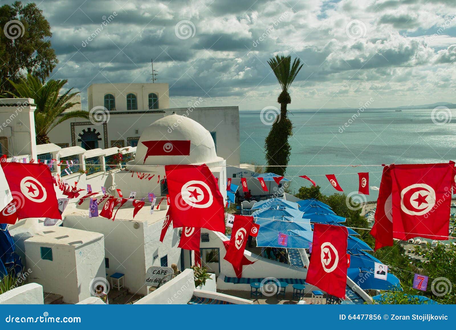 Sidi Bou Said Cafe redaktionelles foto. Bild von bild - 64477856