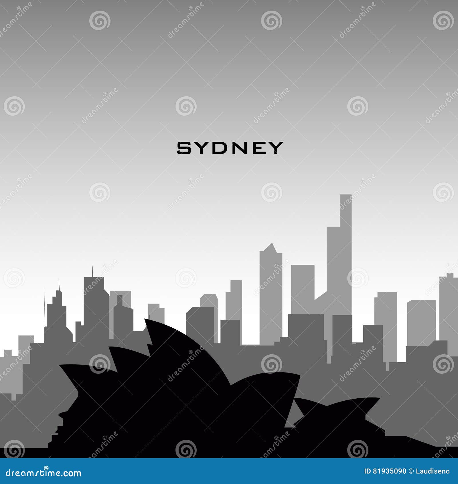 Sidney cityscape stock illustration. Illustration of famous - 81935090