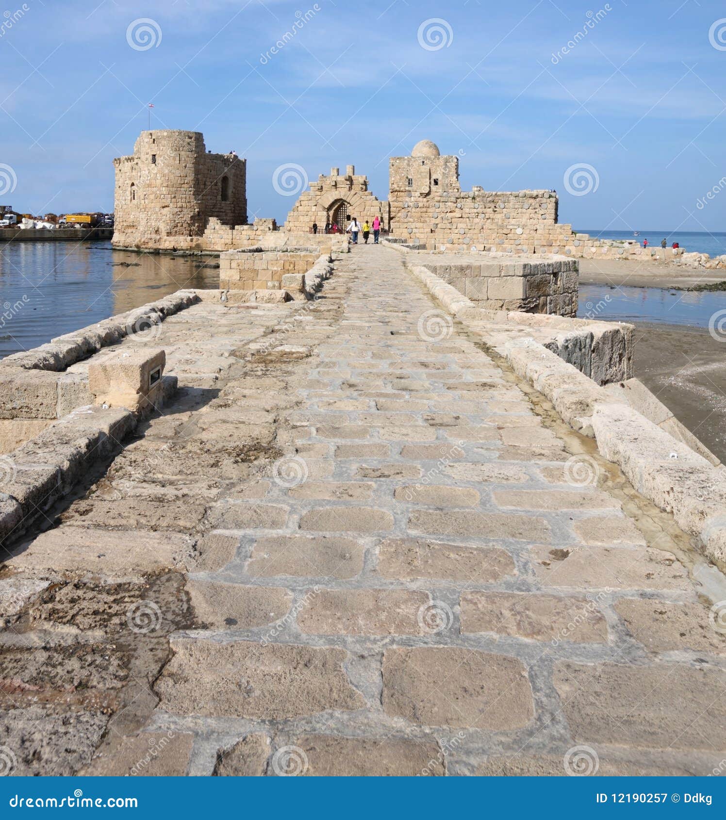 Sidon Crusader Sea Castle, Lebanon Stock Image - Image of saida, fort ...