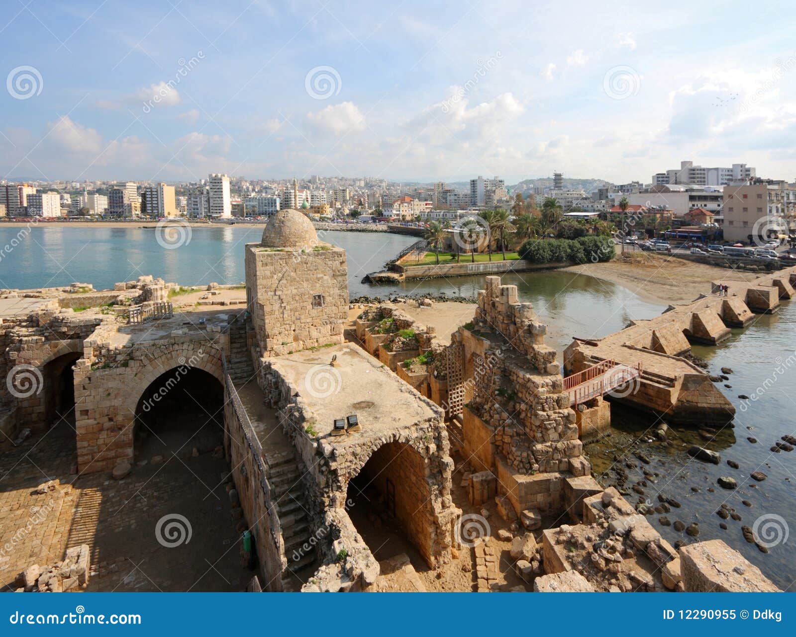 Sidon Crusader Sea Castle, Lebanon Stock Image - Image of city, ruin ...