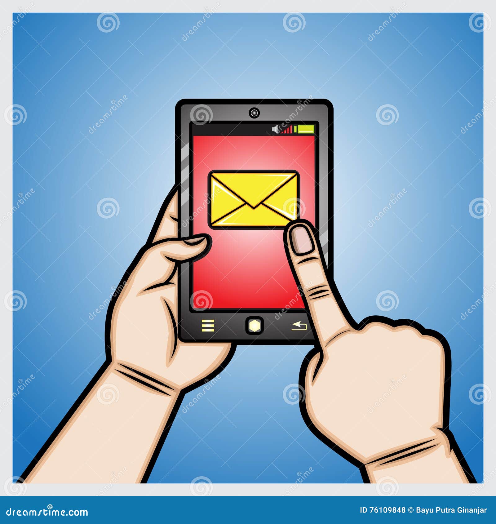 Sie Haben Gerade Eine Mitteilung Erhalten Vektor Abbildung ...