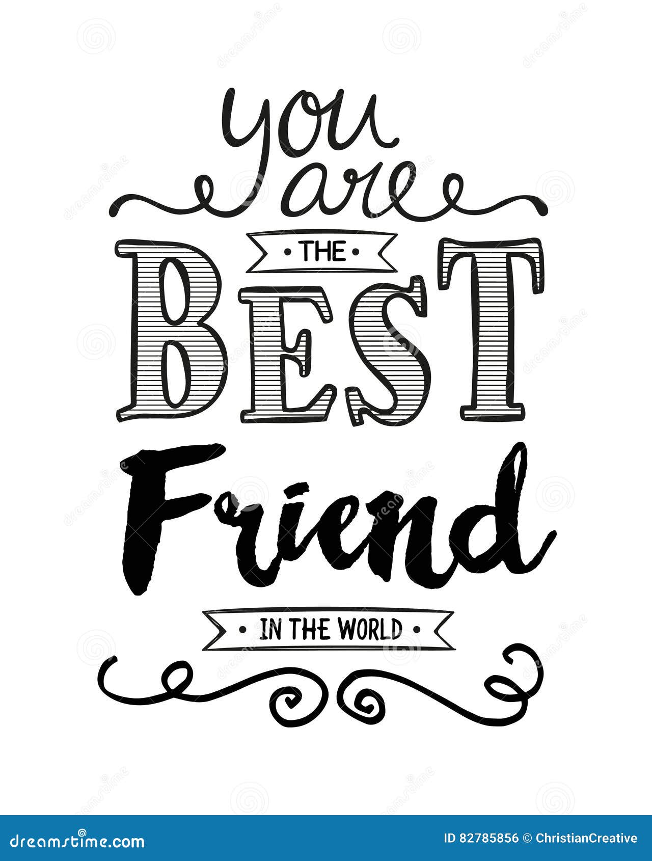 Sie Sind Der Beste Freund in Der Welt Stock Abbildung - Illustration ...