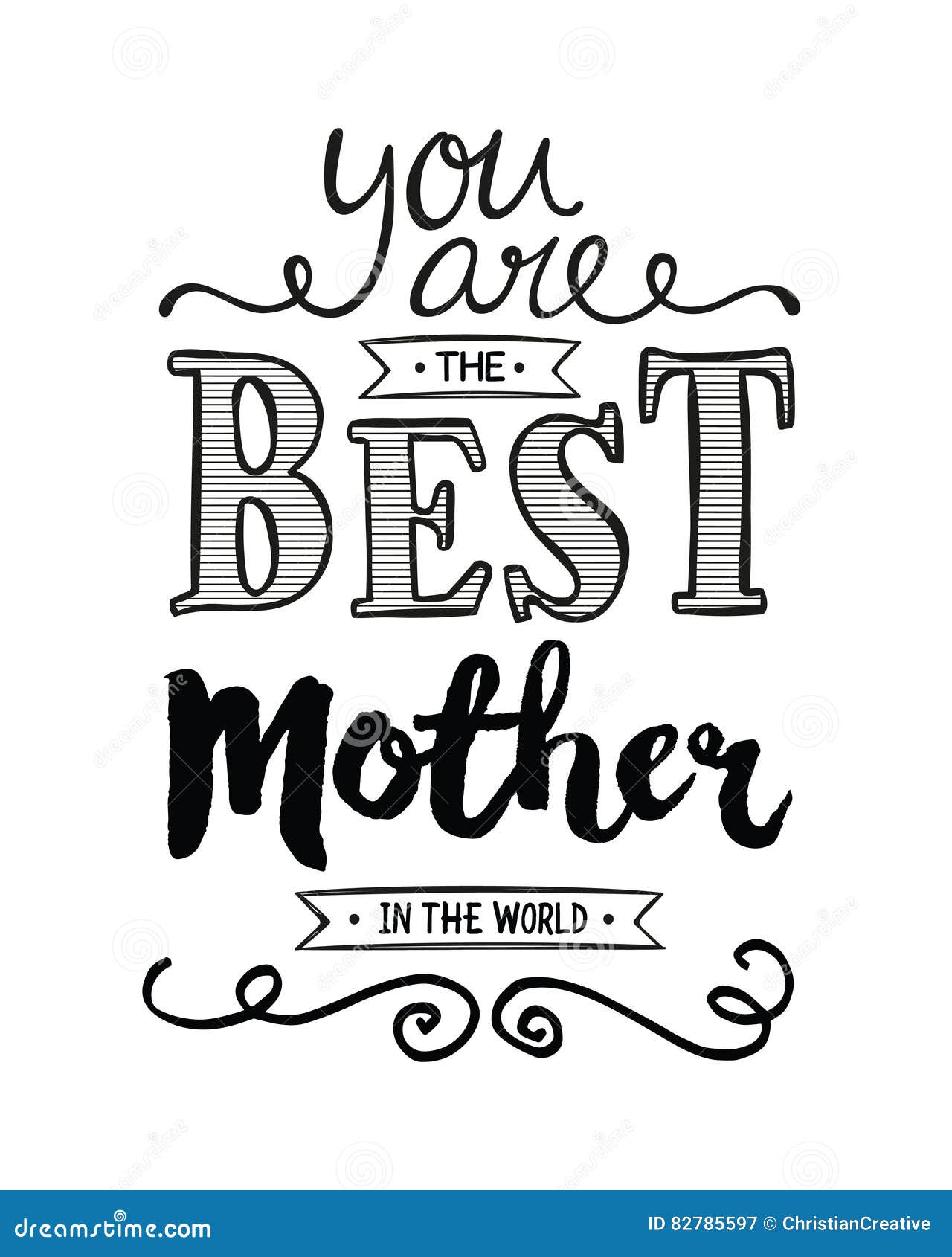 Sie Sind Die Beste Mutter in Der Welt Stock Abbildung - Illustration ...