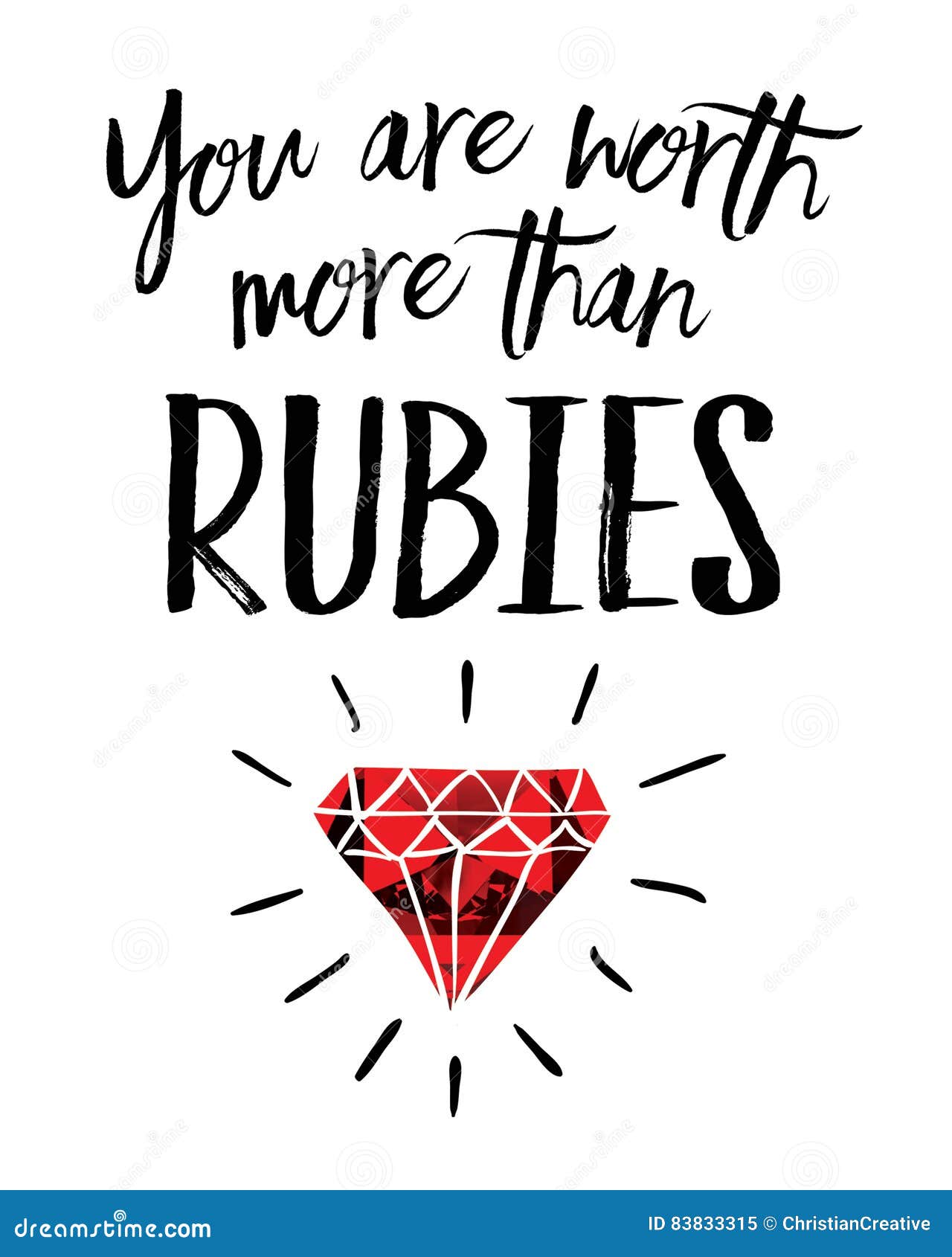 Sie Sind Mehr Als Rubine Wert Stock Abbildung - Illustration von ...