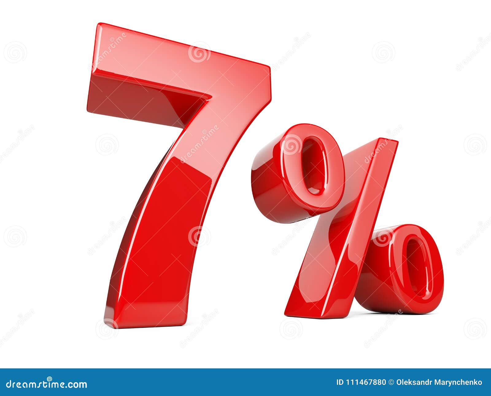 Sieben-rotes Prozent-Symbol 7% Prozentsatz Sonderangebotdiskette Stock ...
