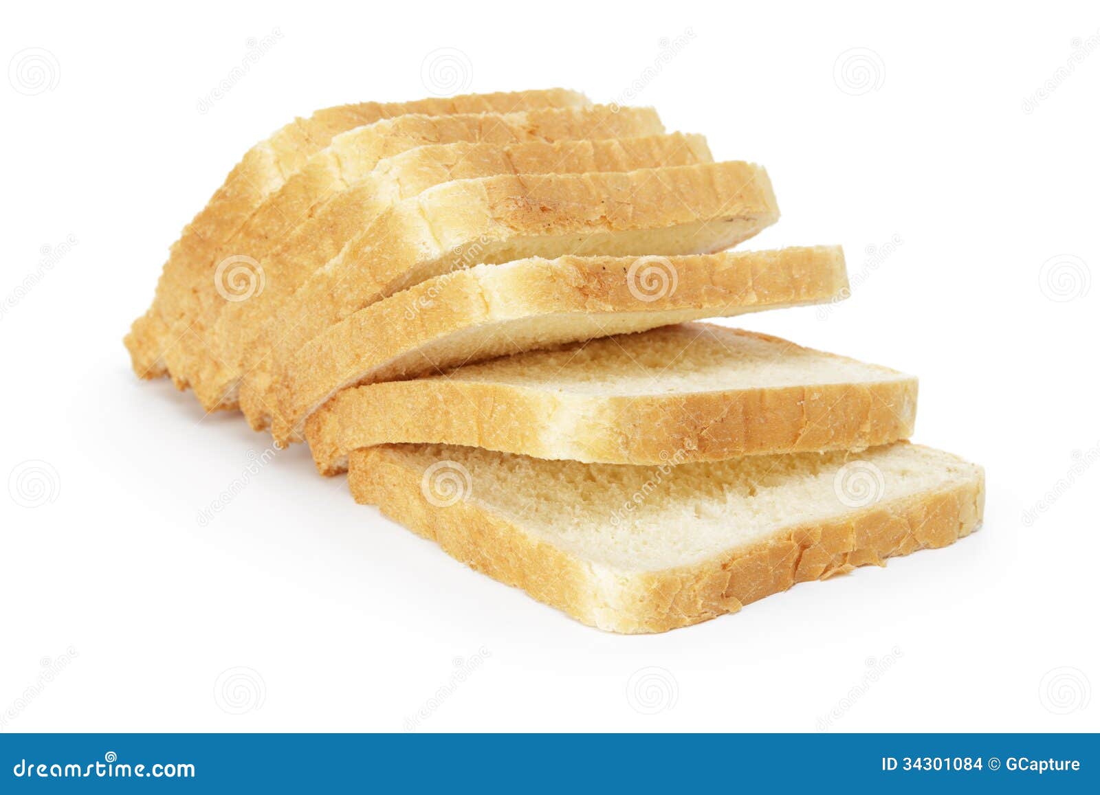 Sieben Scheiben Toastbrot stockfoto. Bild von gesundheit - 34301084