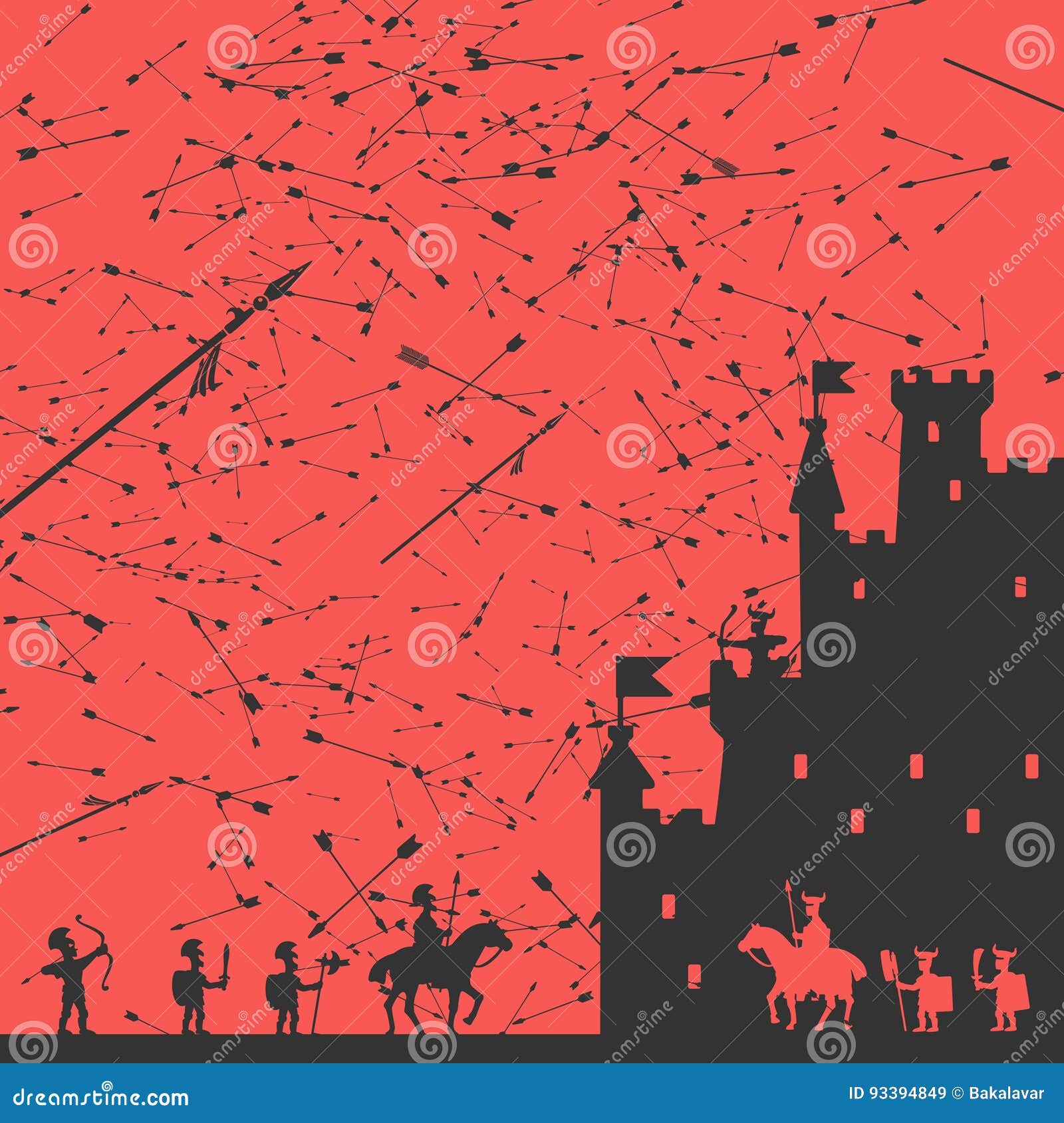 Siege of the Castle Vector Illustration Stock Illustration ...