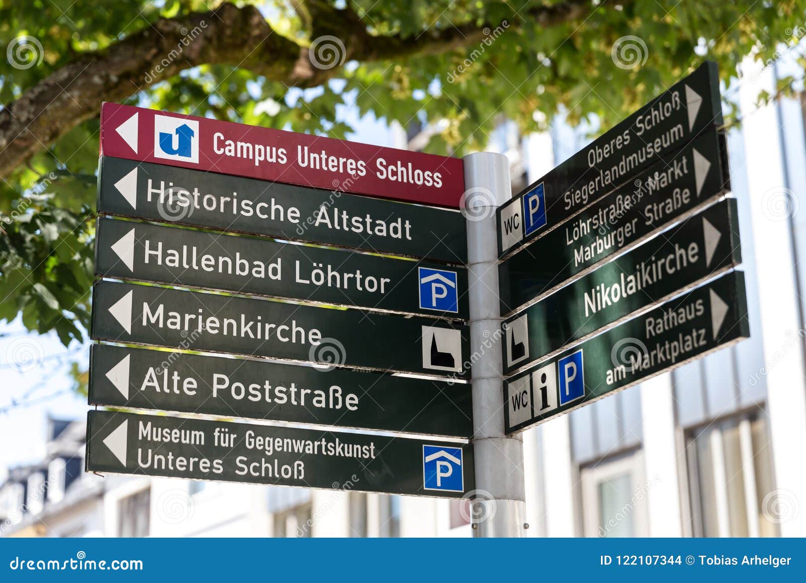 Siegen town signs germany stock photo. Image of kroenchen - 122107344