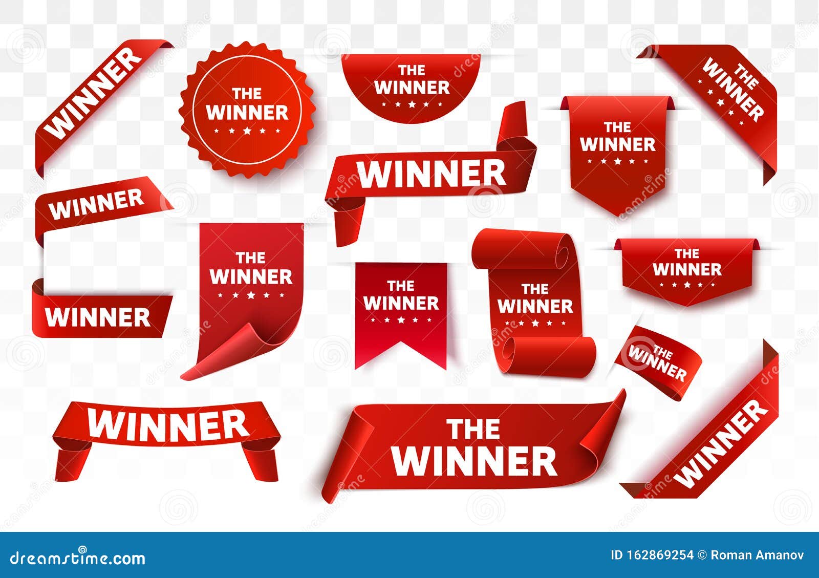 Sieger Isoliert Rote Banner Vektor Abbildung - Illustration von meldung ...