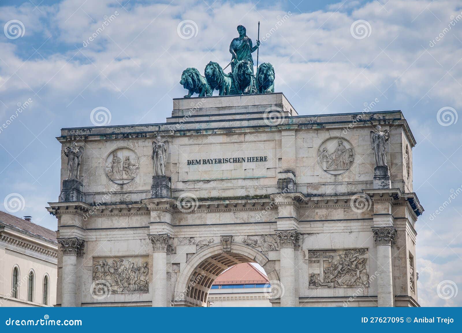 Siegestor, the Triumphal Arch in Munich, Germany Stock Image - Image of ...