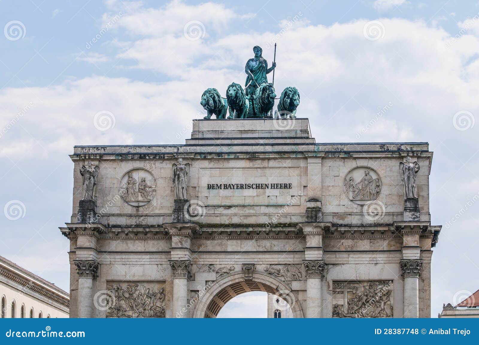 Siegestor, the Triumphal Arch in Munich, Germany Stock Photo - Image of ...