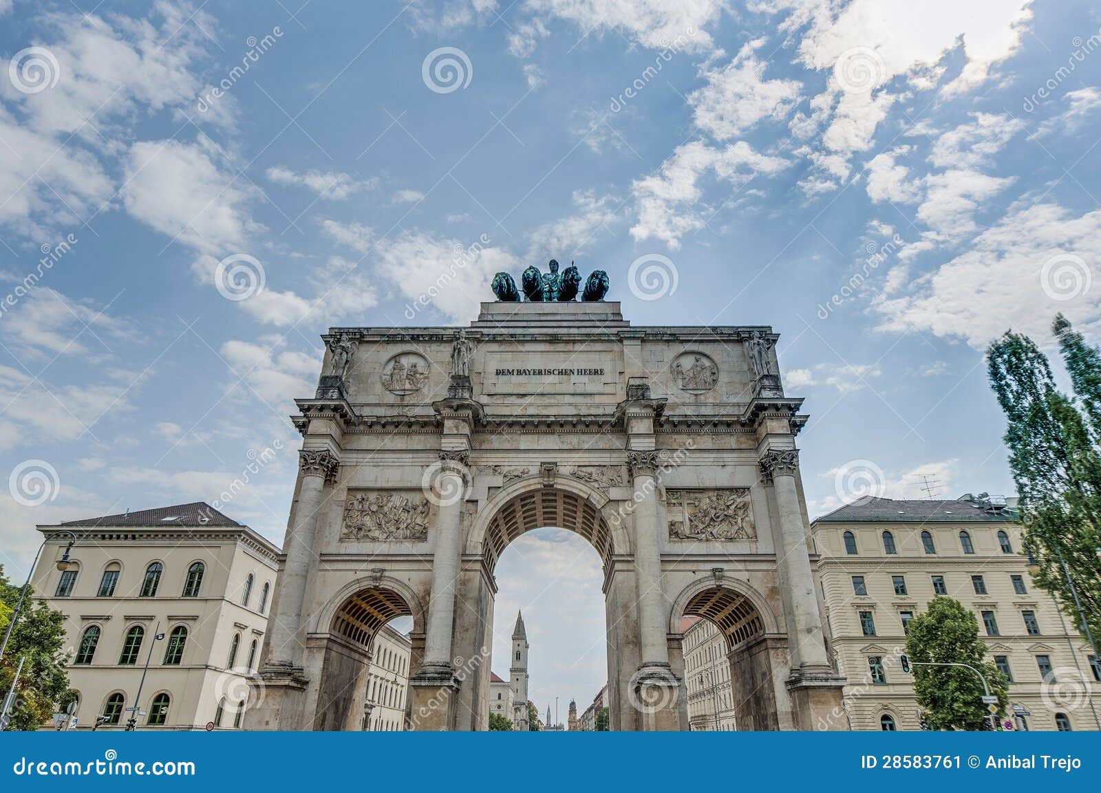 Siegestor, the Triumphal Arch in Munich, Germany Stock Image - Image of ...