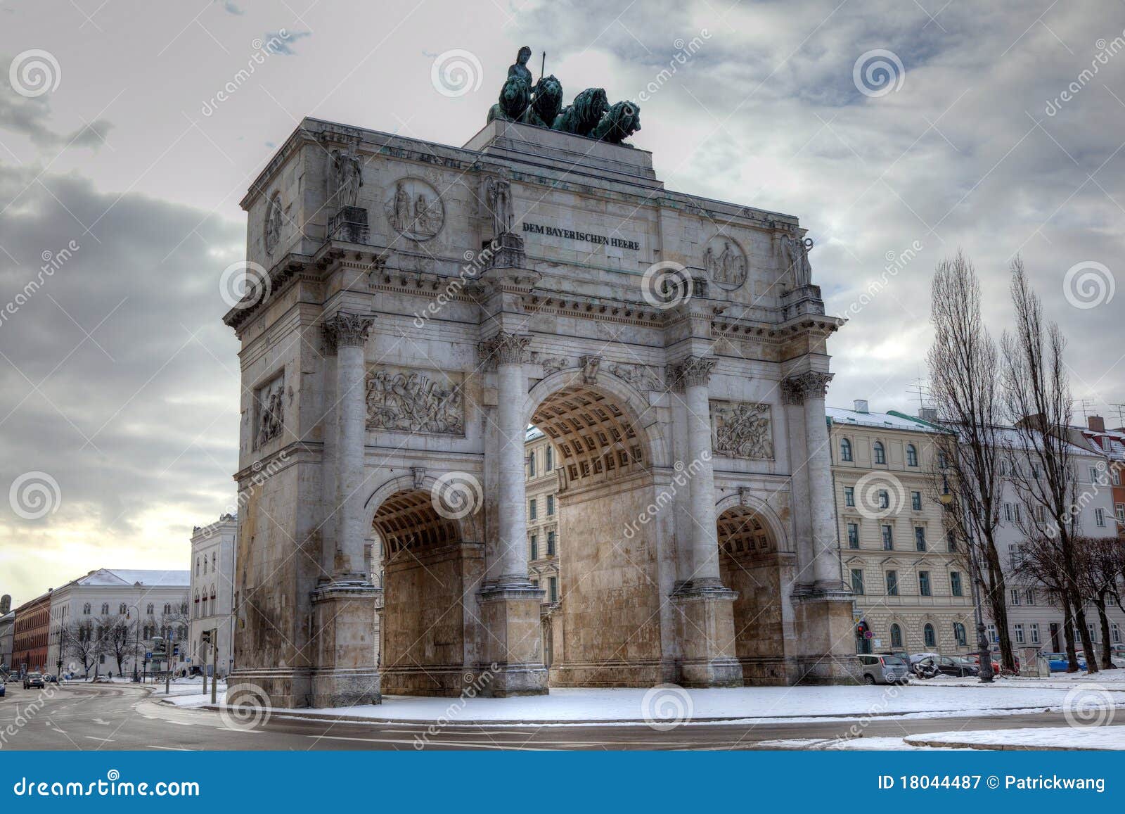 Siegestor, Victory Gate of Munich Germany Stock Image - Image of clouds ...