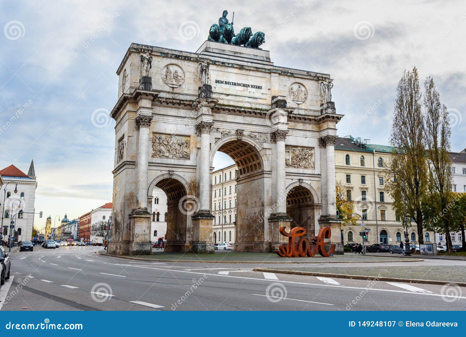 Siegestor or Victory Gate, Triumphal Arch in Munich. Germany Editorial ...