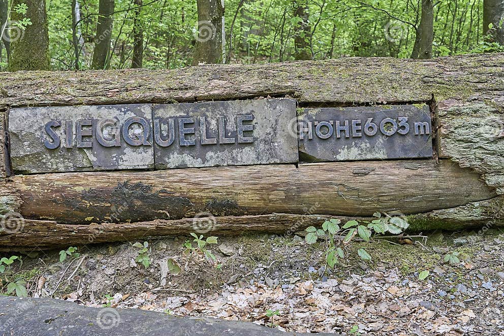Siegquelle, the Source of River Sieg in the Rothaargebierge Editorial ...