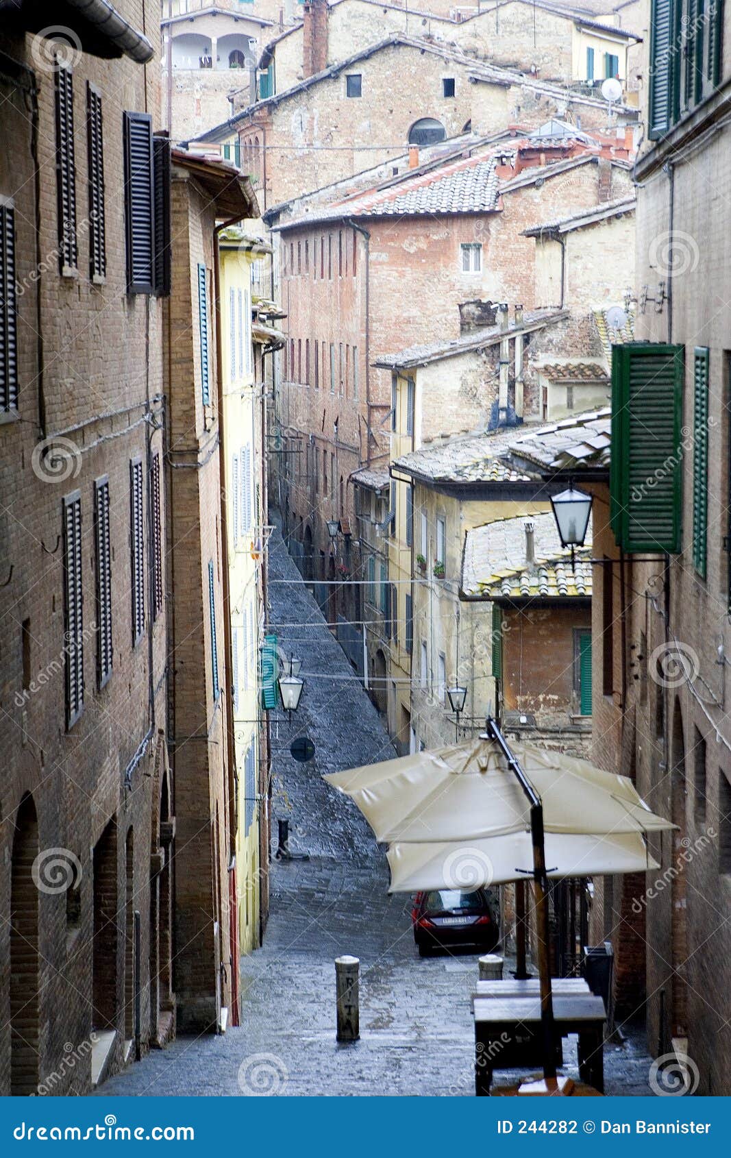 Siena Alley stock photo. Image of plazas, cities, squares - 244282