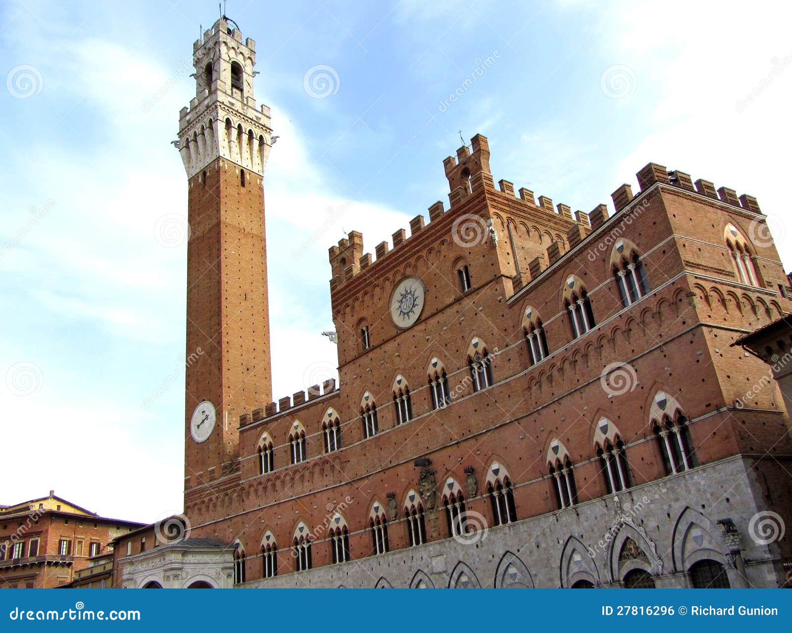 Siena Clock Tower in Italy stock photo. Image of landmark - 27816296