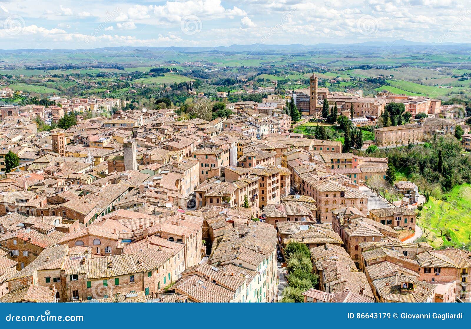 Siena, Italy. Beautiful View of Famous Medieval Architecture Stock ...