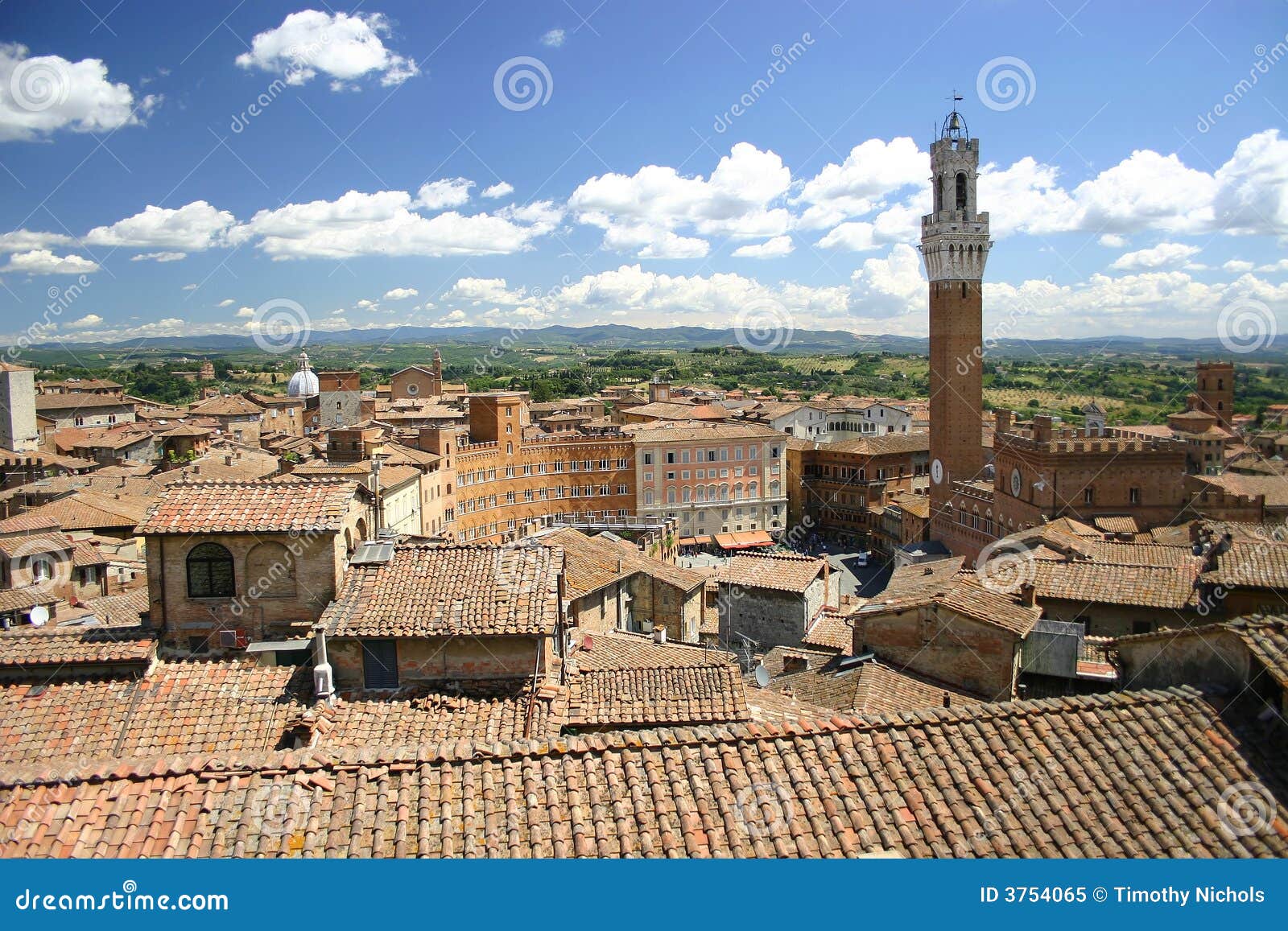 Siena, Italy Rooftops and Bell Tower Stock Image - Image of tower ...