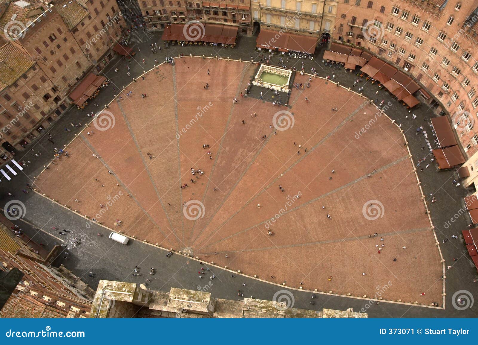 Siena Square stock image. Image of tourist, view, aerial - 373071