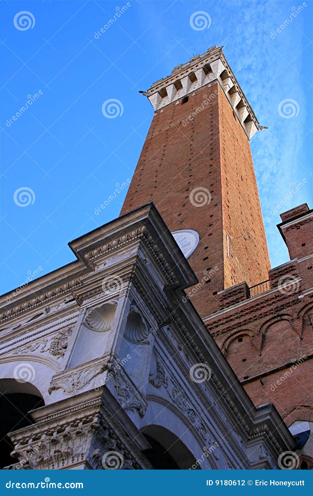 Siena Tower stock photo. Image of ages, italian, blue - 9180612