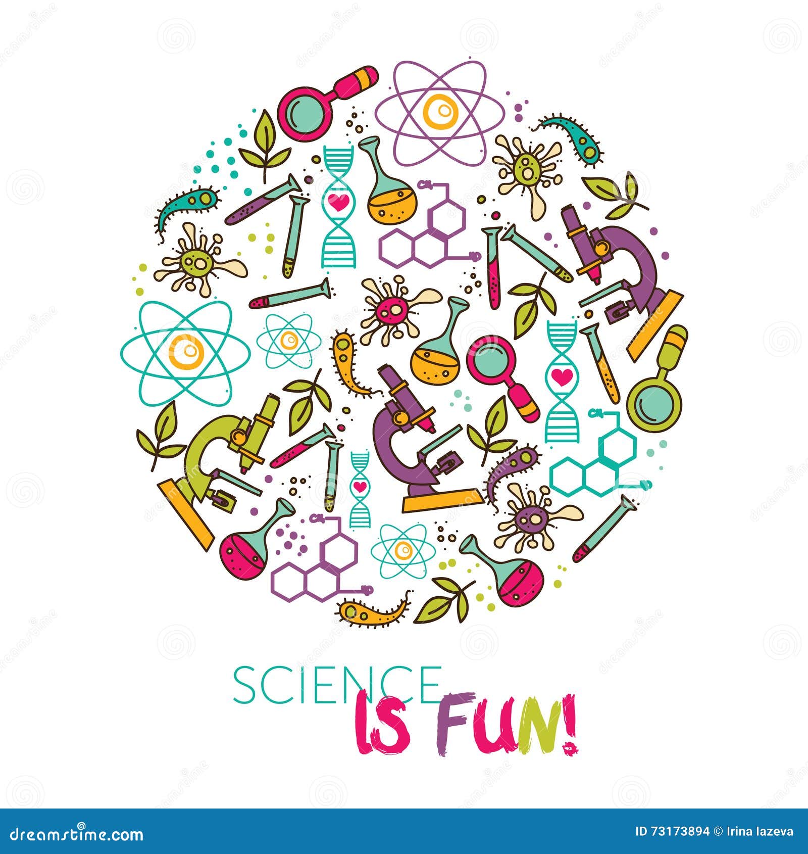 Sience is fun poster stock vector. Illustration of doodle - 73173894