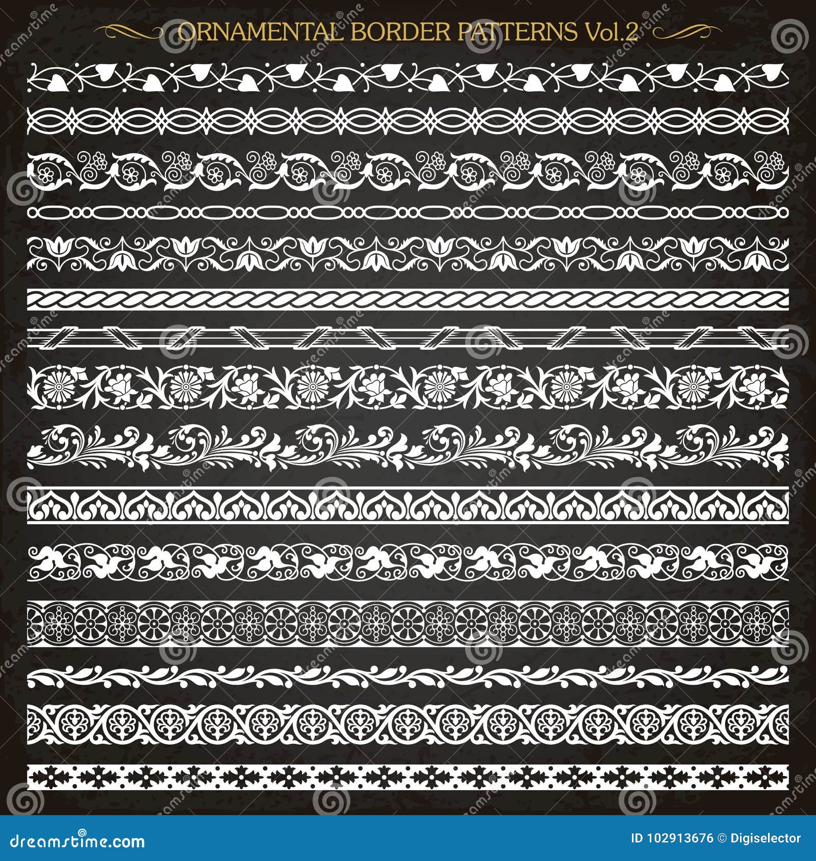 Sier De Lijn Uitstekende Patronen 2 Van Het Grenskader Vector Vector ...
