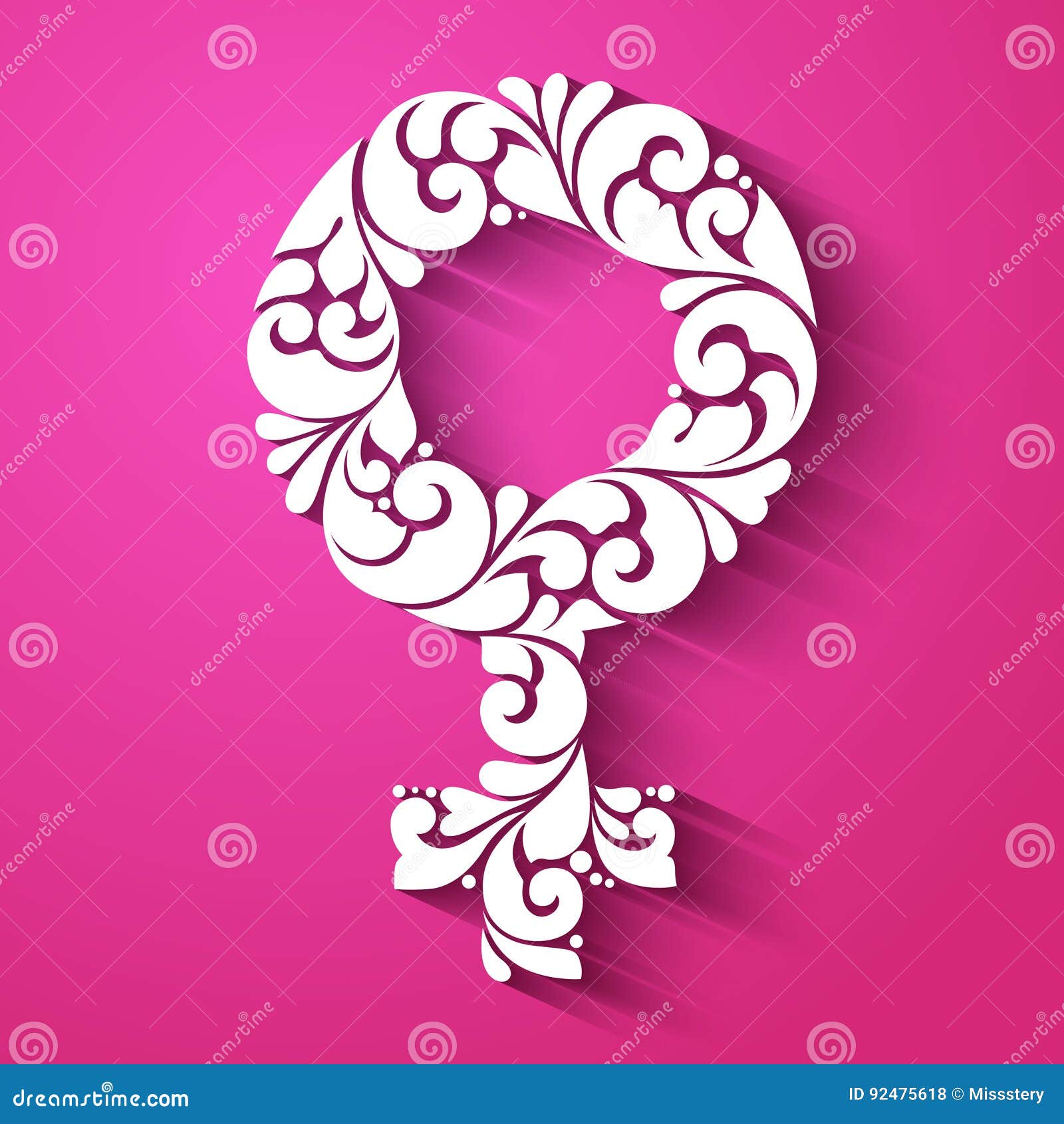 Sier Decoratief Geslachts Vrouwelijk Symbool Vector Illustratie ...