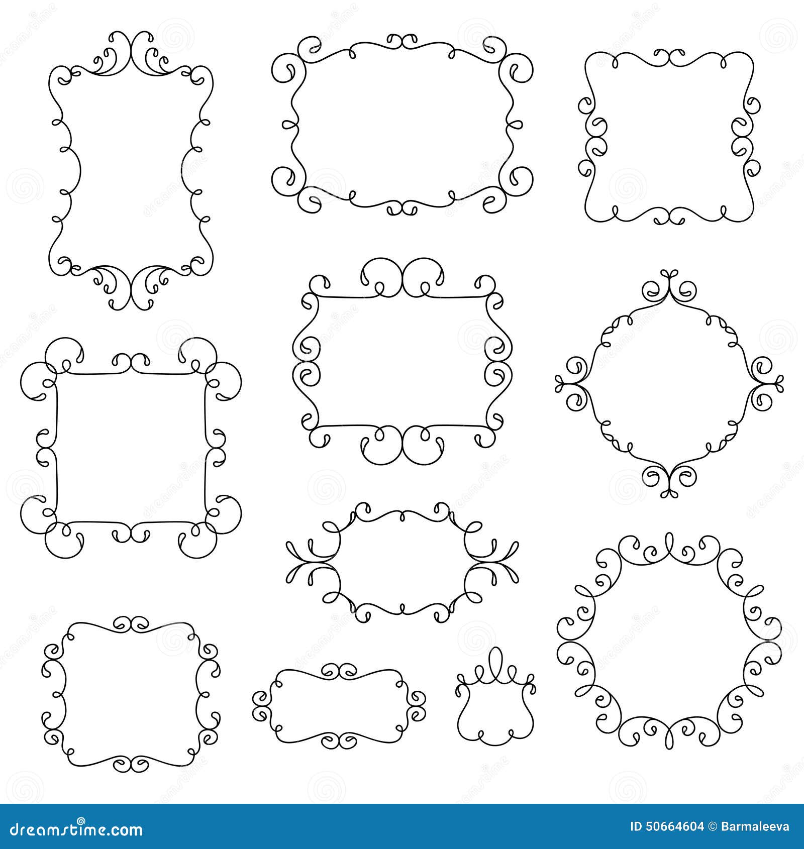 Sier Decoratieve Kaders Met Wervelingen Vector Illustratie ...