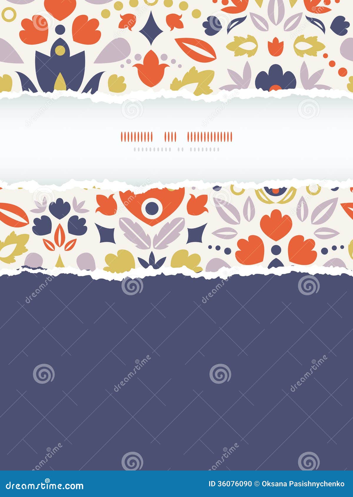 Sier Volkstulpen Verticaal Gescheurd Kader Vector Illustratie ...