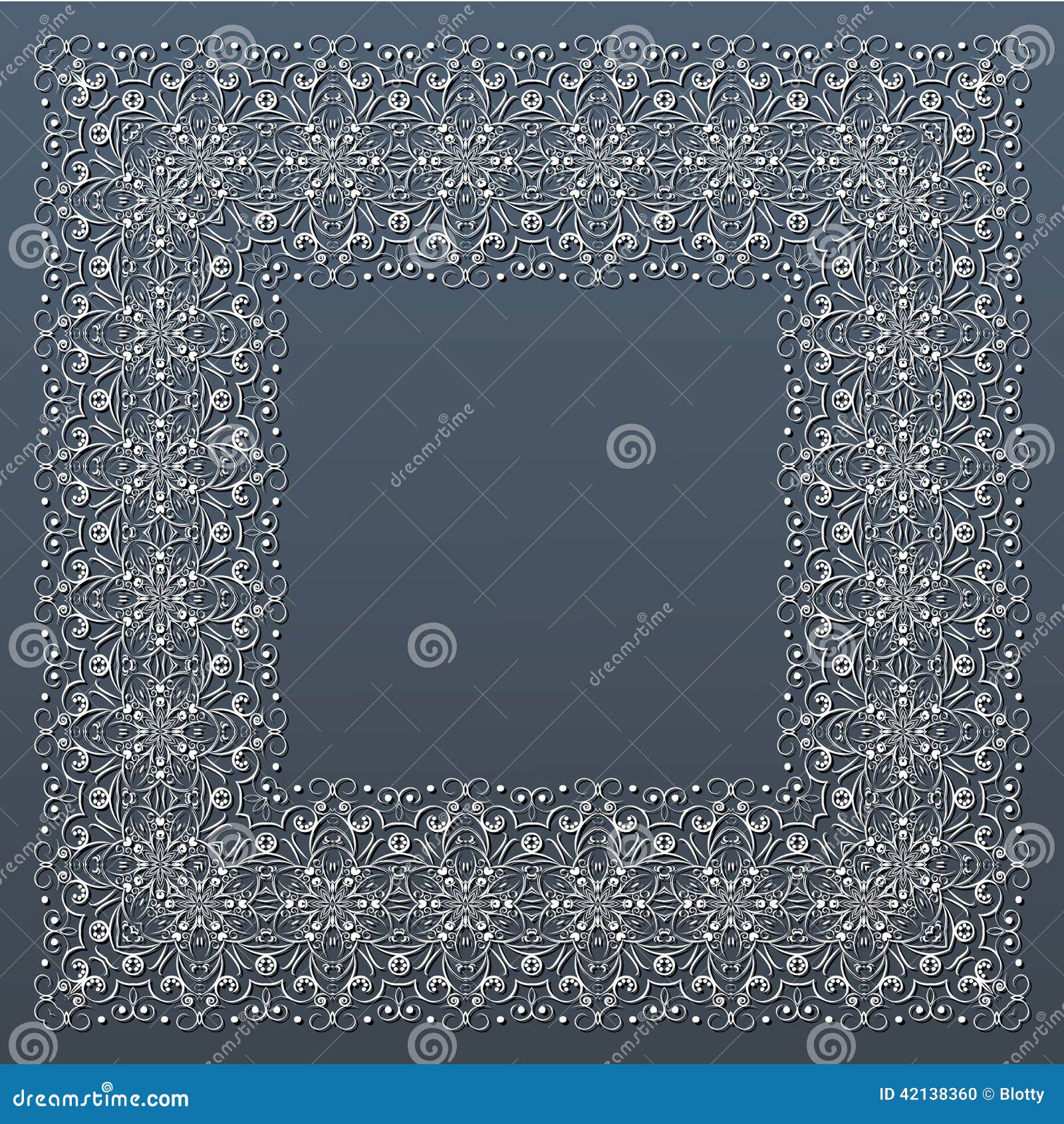 Sier Wit Kader, Bloem Vector Vector Illustratie - Illustration of kleur ...