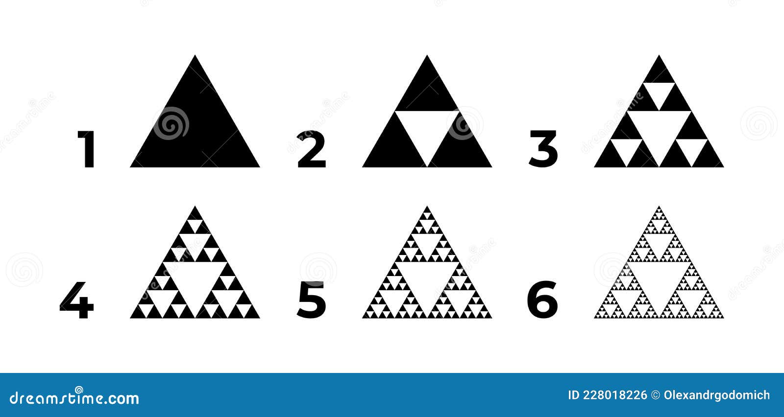 Sierpinski Triangle Constructing Steps Stock Vector - Illustration of ...